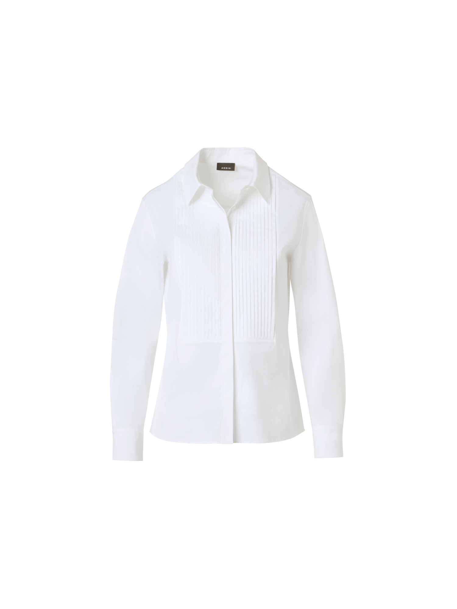 Cotton Poplin Blouse with Pleated Plastron – Akris Inc.